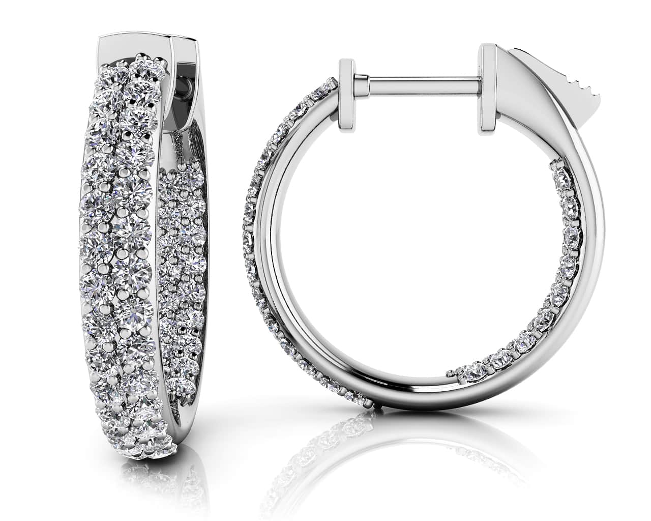 Dome Shaped Diamond Pave Hoop Earrings Extra Small Dome Shaped Diamond Pave Hoop Earrings Extra Small