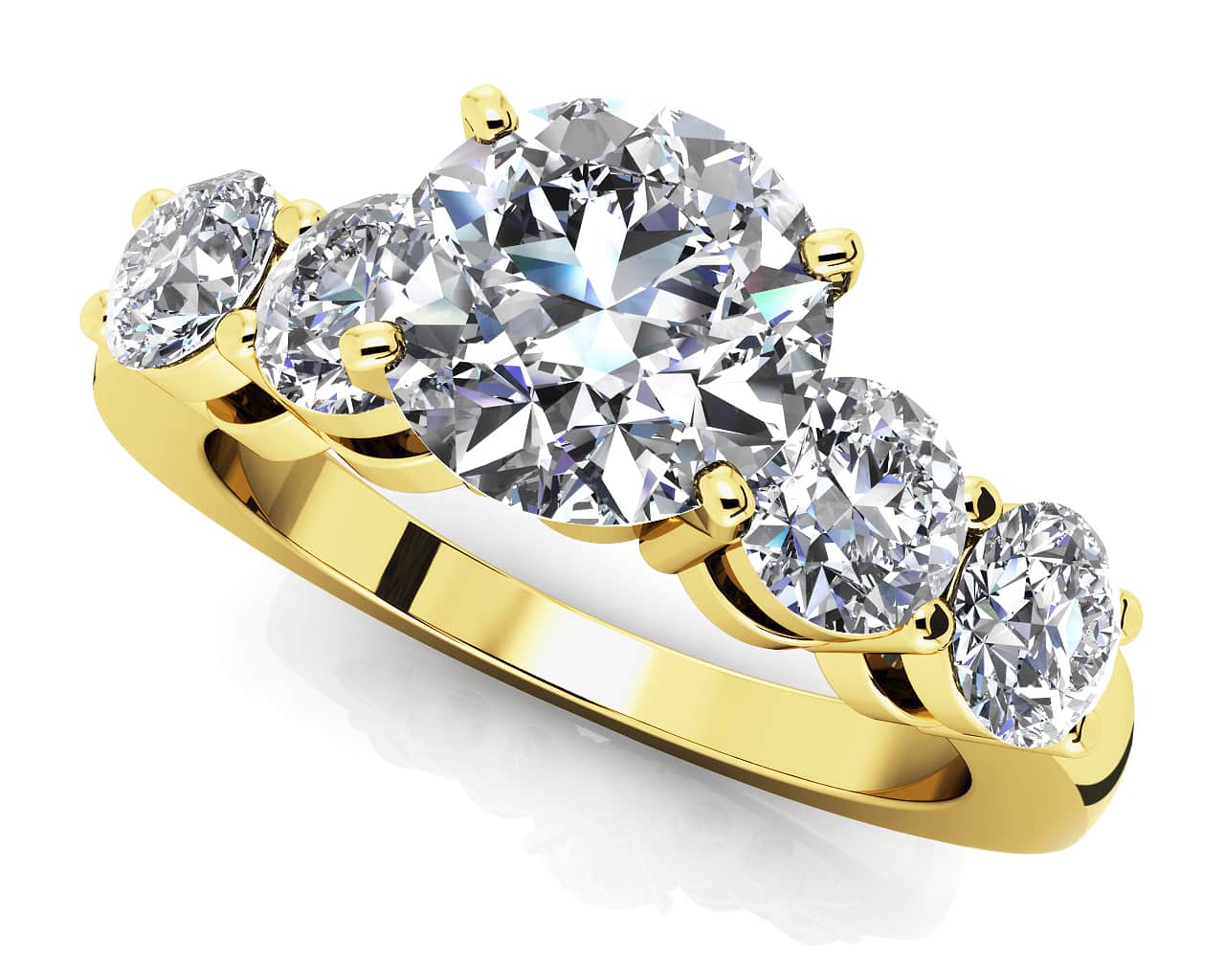 Double Side Stone Engagement Ring