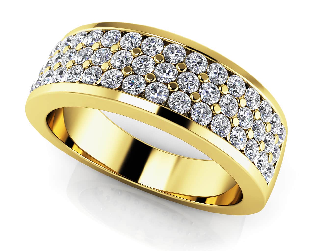 Triple Channel Diamond Band