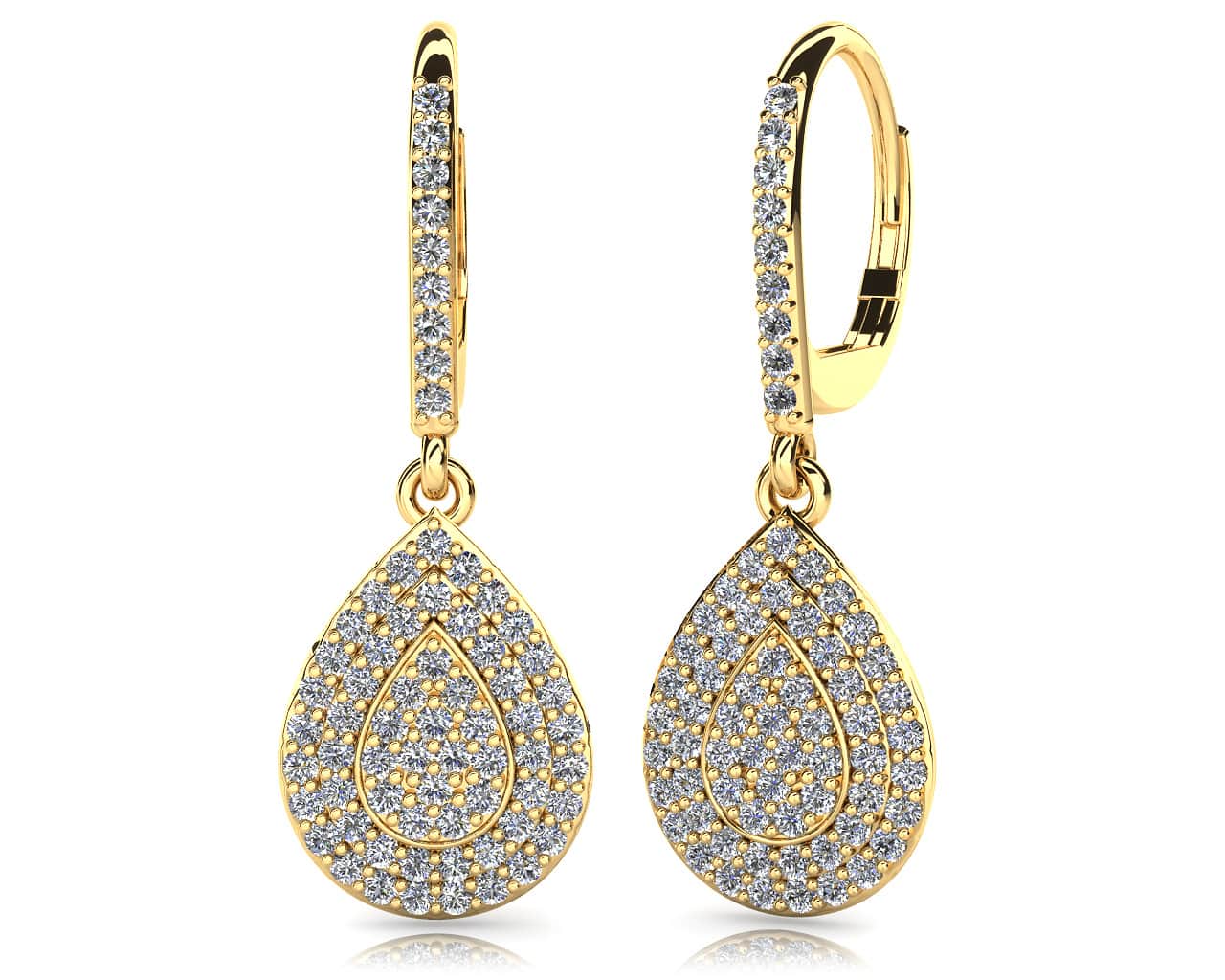 Teardrop Diamond Drop Earrings