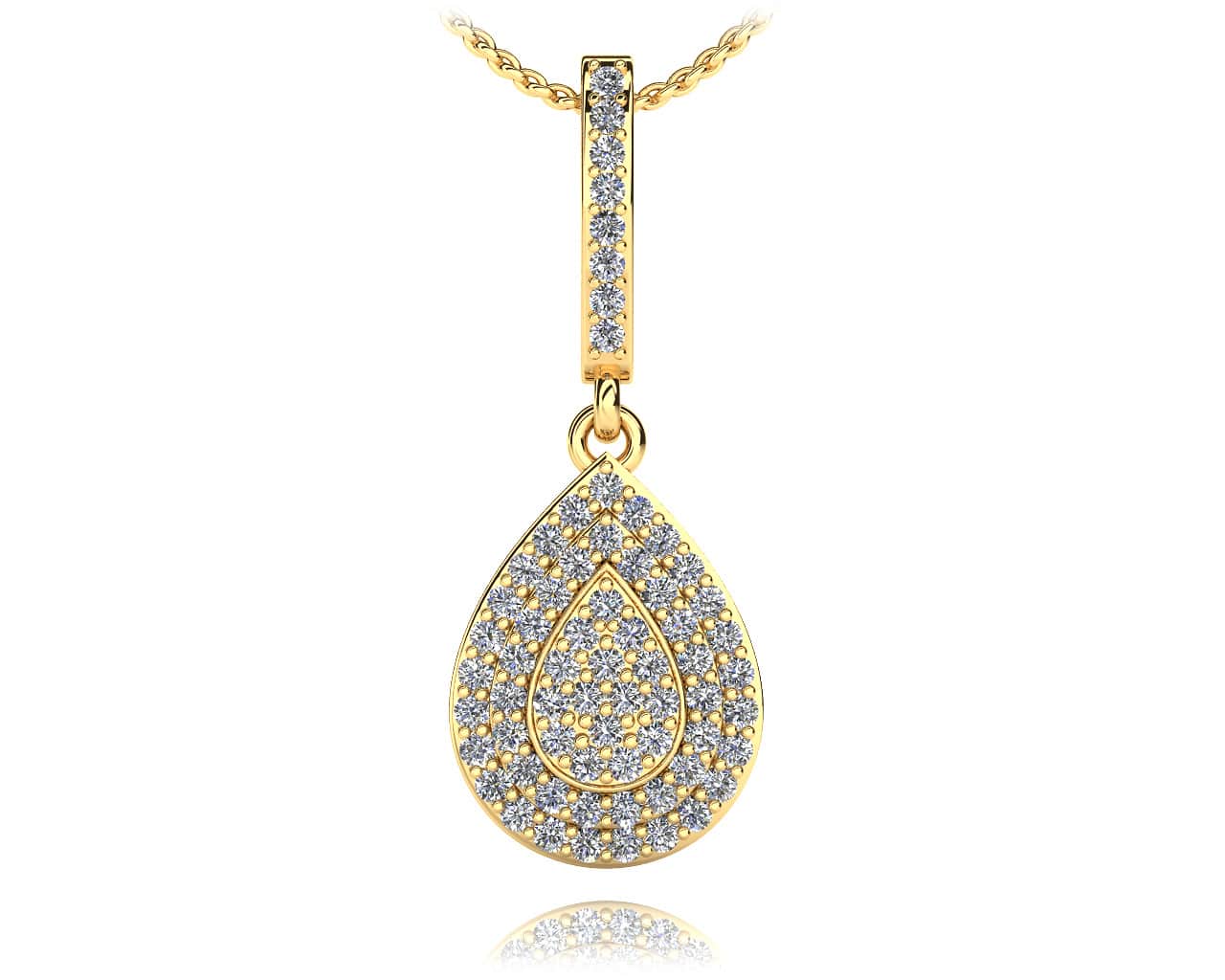 Diamond Teardrop Shaped Drop Pendant