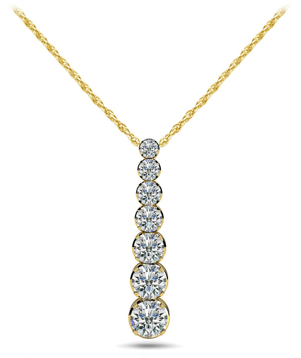 Four Prong Graduated Diamond Drop Pendant