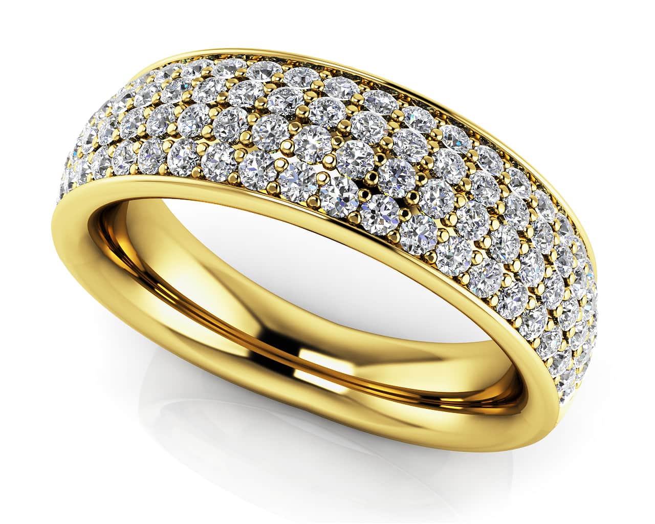 Dazzling Four Row Diamond Anniversary Ring