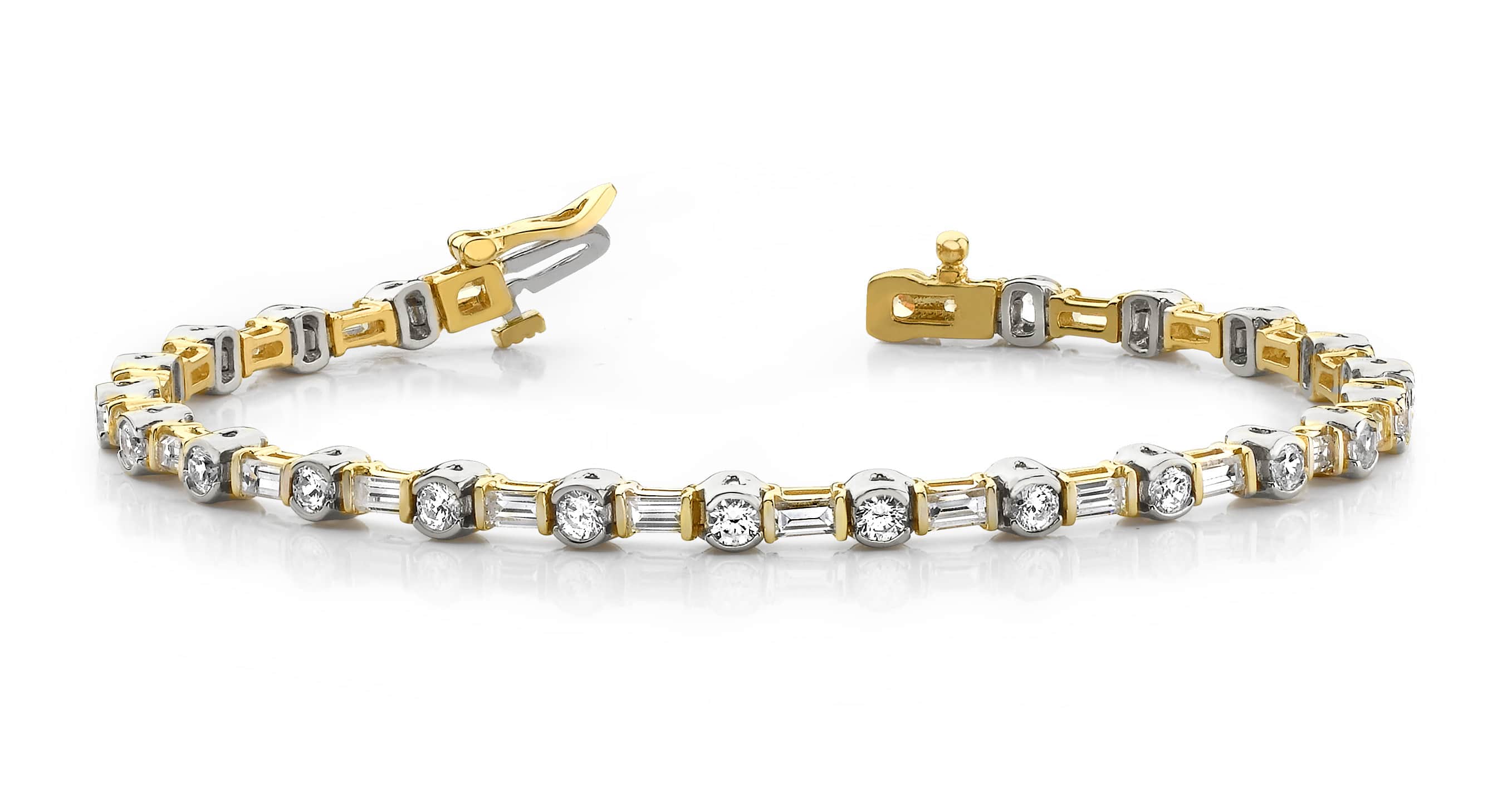 Half Bezel And Channel Set Diamond Bracelet