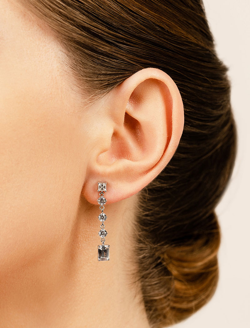 Elegant Multi Shape Diamond Earrings