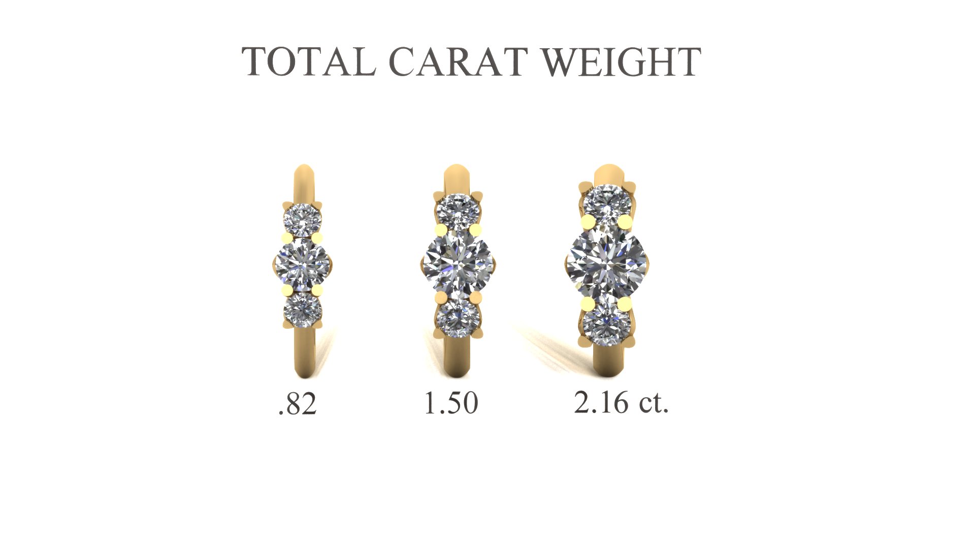 Classic Three Stone Diamond Wedding Ring